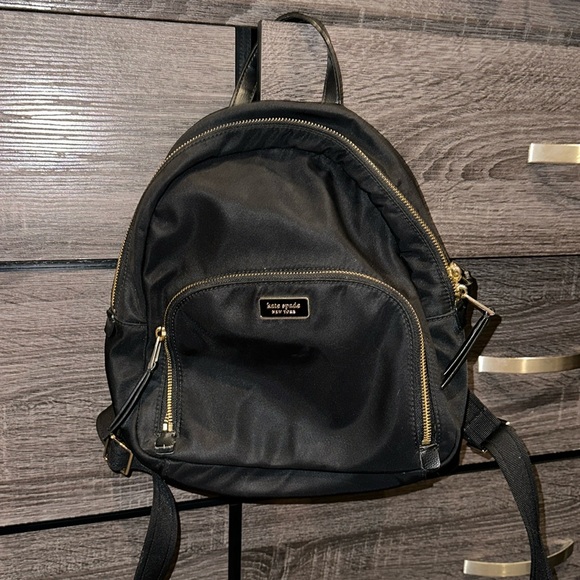 kate spade | Bags | Kate Spade Backpack Black Gold Details | Poshmark